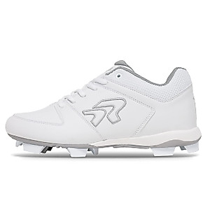 Ringor - Women's Flite Molded Softball Cleats (8.0 - White/Silver)
