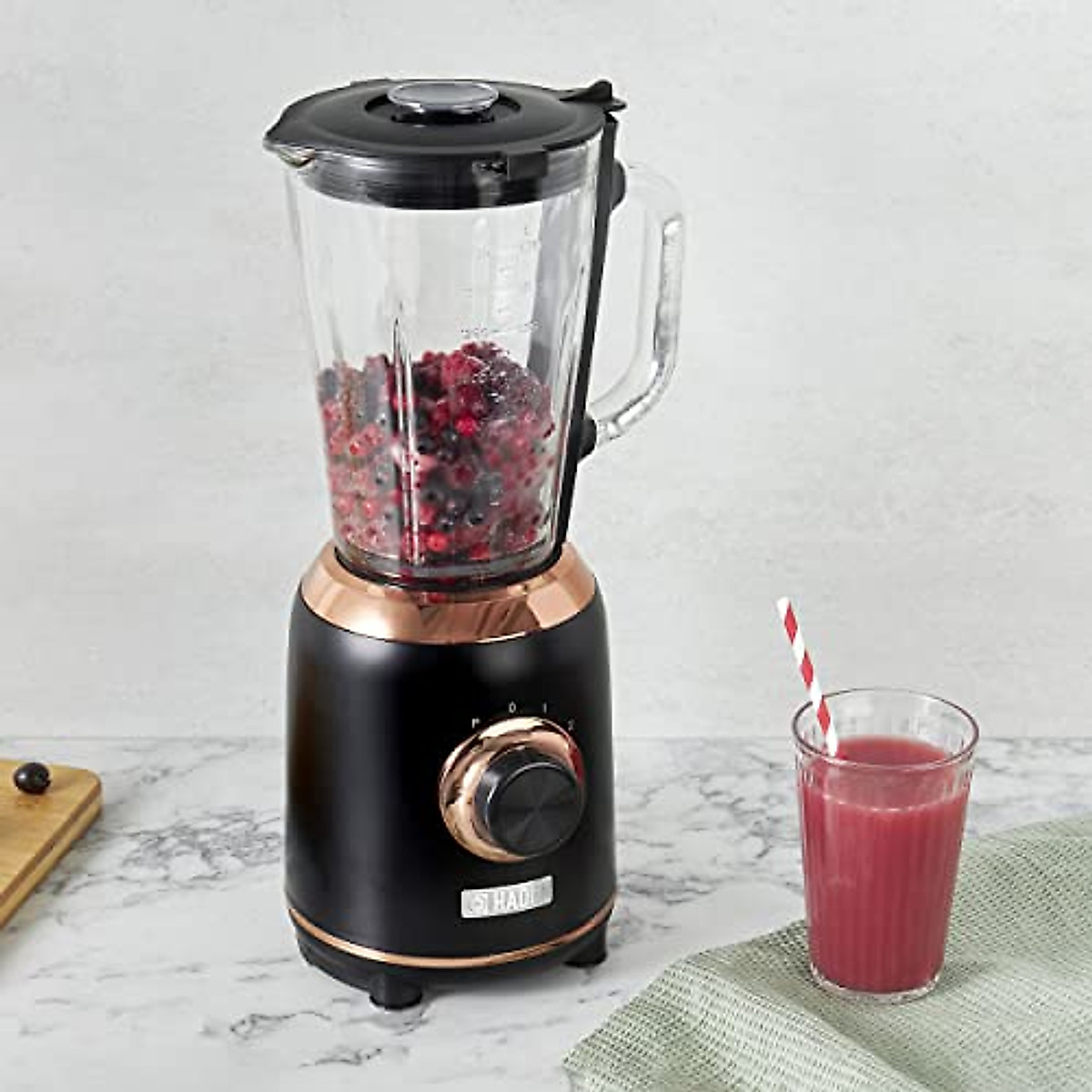 Haden 75038 Heritage 56 Ounce 5-Speed Retro Blender with Glass Jar, Black/Copper