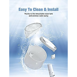 CATLINK Cat Water Fountain with Wireless Pump, 91.71oz/2.6L, Ultra Quiet, Ultrafiltration, Health Monitoring, for Cat Inside, App Control, Automatic Pet Drinking Fountains, CATLINK Pure 2