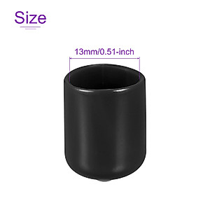 DMiotech 20 Pack 1/2" ID Black Screw Thread Protectors Rubber End Caps Bolt Covers for Screw Bolt Furniture Pipe