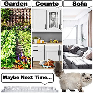 12 Pieces 16 x 13 Inches Cat Repellent Outdoor Scat Mat Cats Dogs Plastic Mats with Spikes Clear Spiked Deterrent Pet Mat for Outdoor Garden Window Sofa, 18.3 Square Feet