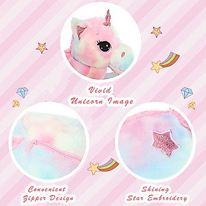 Muiteiur 43.4" Large Pink Unicorn Plush Pillow - Soft Stuffed Animal Toy Gift for Girls