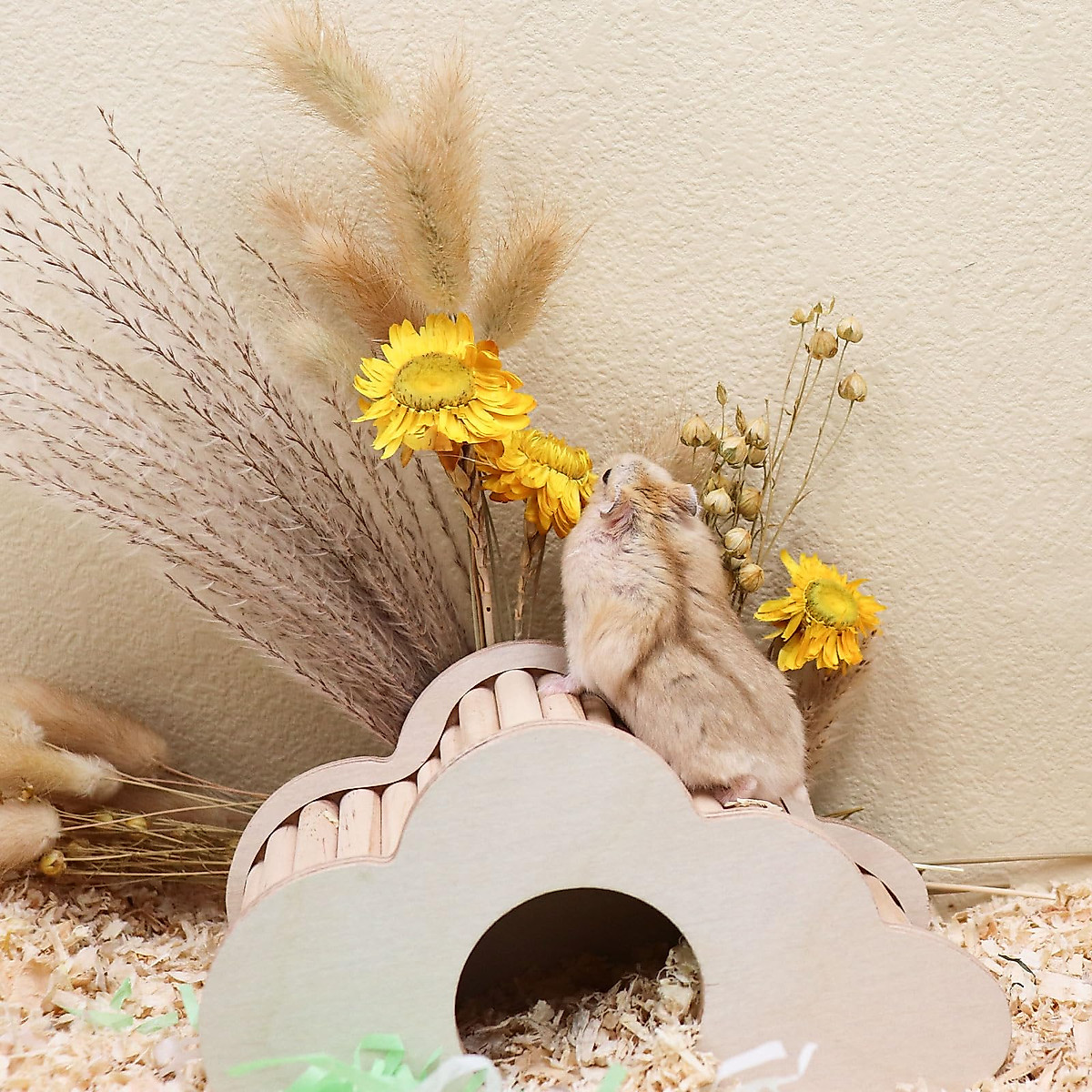 Oooct Hamster Bedding, Natural Flowers Herbs Cereal Grain Decor for Hamster Houses and Hideouts, Small Animal Cages and Habitats Accessories, Suitable for Hamster Rat Gerbil Guinea Pig