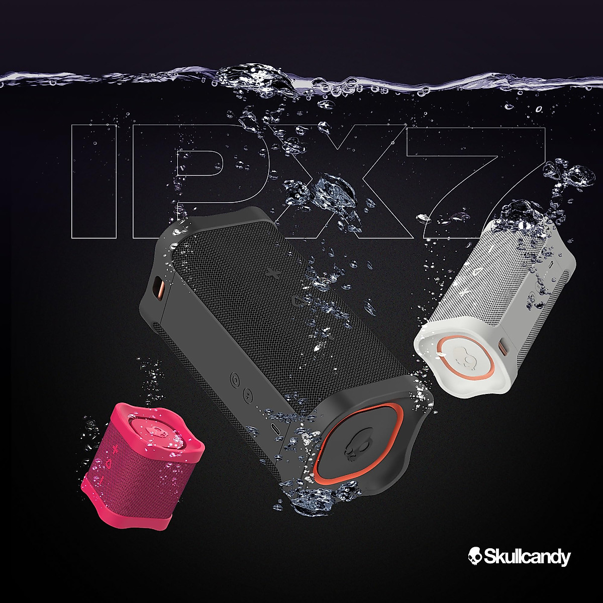 Skullcandy Terrain Mini Wireless Bluetooth Speaker - IPX7 Waterproof Portable with Dual Custom Passive Radiators, 14 Hour Battery, Nylon Wrist Wrap, & True Stereo