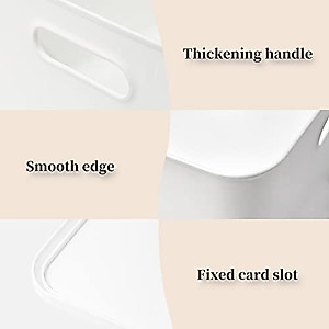 Yishyfier Plastic Storage Baskets Bins Boxes With Lids,Organizing Container White Storage Organizer Bins For Shelves Drawers Desktop Playroom Classroom Office,4-Pack