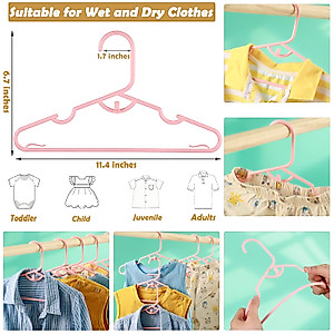 MJRASG Anti-Slip Plastic Baby Hangers, 100-Pack, Light Pink, Ideal for Closet Organization, Easy to Use, Holds Clothes Securely