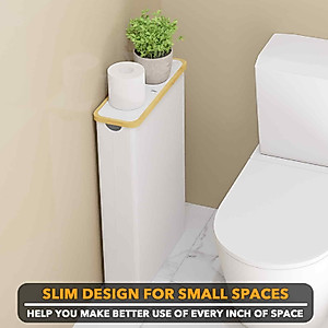 SpaceAid Extra Large Toilet Paper Storage with Lid, Hold up to 24 Regular Rolls or 18 Mega Rolls, Slim Toilet Paper Basket Holder Bin Container, Bathroom Accessories Organizer, White