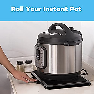 Goldlion Appliance Sliding Tray Compatible with Ninja Foodi and Instant Pot Extra Wide Rolling Tray Accessories for Air Fryer, Coffee Maker, Stand Mixer and Blender, 16.1'' Wide by 11.7'' Deep