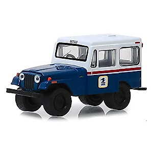 Greenlight 29998 United States Postal Service (USPS) 1971 Jeep Dj-5 Postal Mail Delivery Vehicle Hobby Exclusive 1/64 Diecast Model Car, Blue