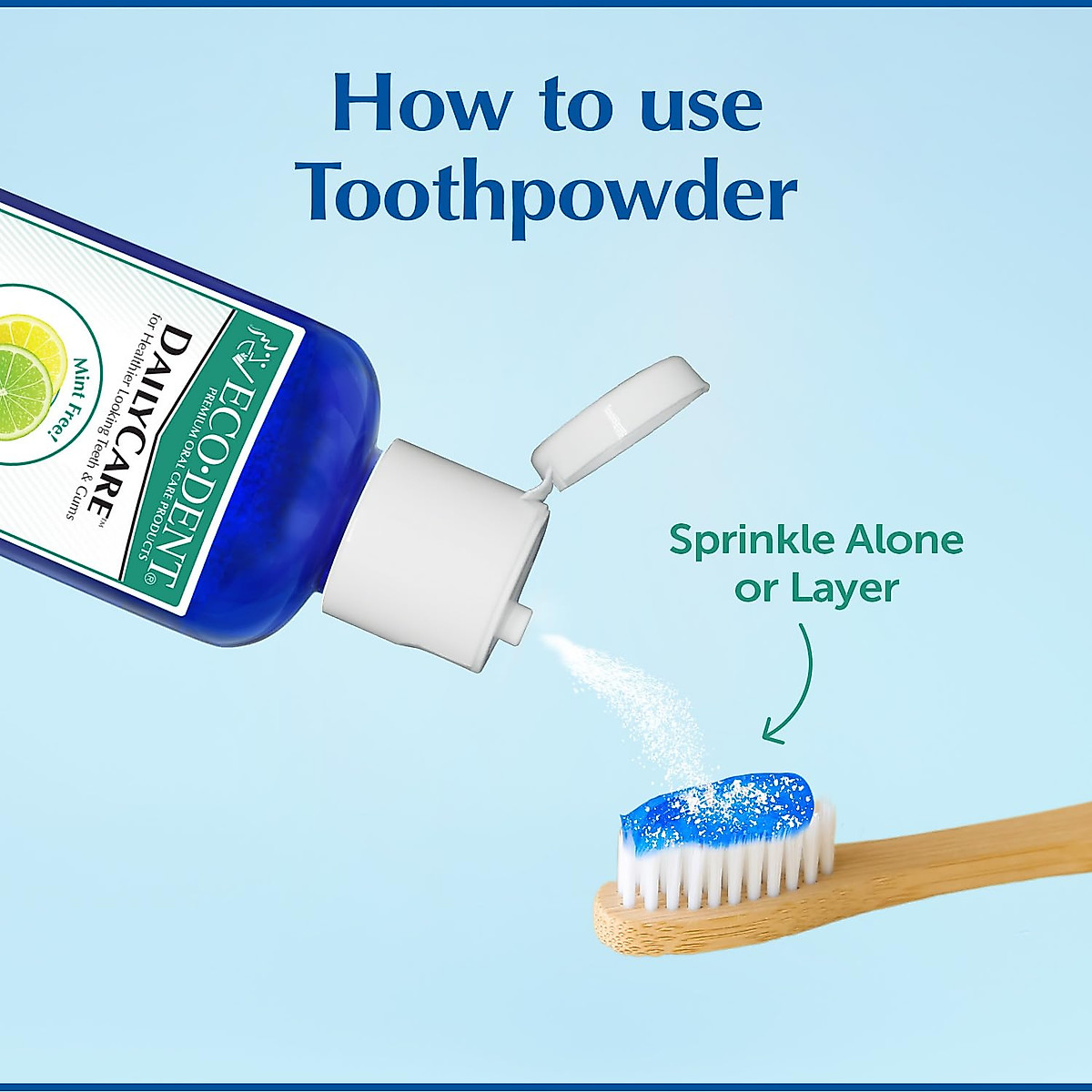 Eco-Dent Daily Care Baking Soda Toothpowder, Lemon-Lime 2 oz