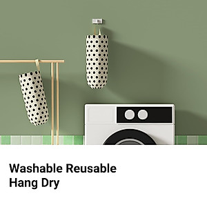 Melovinho Plastic Bag Holder Grocery Bag Holder Wall Mount Reusable Trash Bag Organizer for Home Kitchen Pantry Decor,1 Pcs (White)