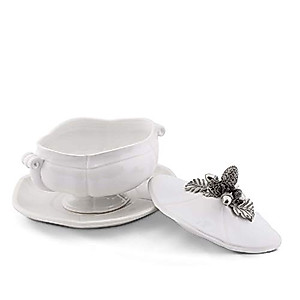 Vagabond House Majestic Forest Tureen with Tray 3 pieces Tureen/Lid/Tray 13 inch Long x 9 inch Wide x 11 inch