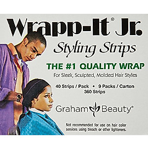Graham Professional Beauty Wrapp-It Jr Styling Strips, Black