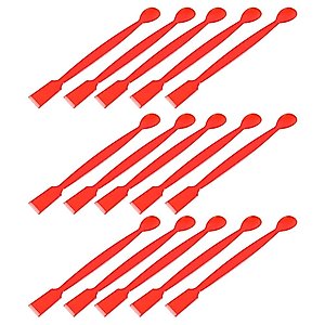 Scicalife 15pcs Plastic Lab Spoon Spatula Micro Double Ended Long Laboratory Sampling Spoon Mixing Spatula for Medicine Powders Gel Cap Filler Capsule Filler 210mm