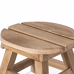 Decorative Antique Wood Style Natural Wooden Accent Stool for Indoor and Outdoor