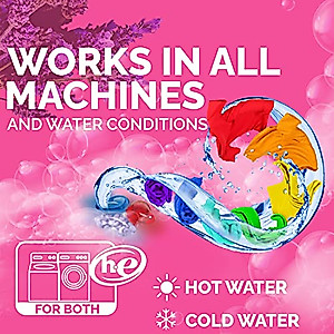 3-in-1 Laundry Pods with Softener & Scent Booster, Total 64 Count Pods, High Efficiency (HE), Powerful Stain Lifter Technology, Fabric Softener with Lavender Extracts, 32 Count/Each (Pack of 2)