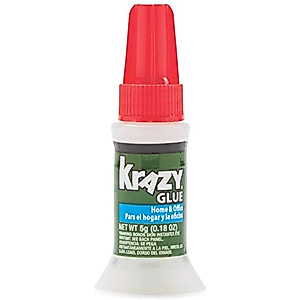 Krazy Glue Home & Office Brush On Super Glue, Brush Applicator, 5 Grams (2 Pack)