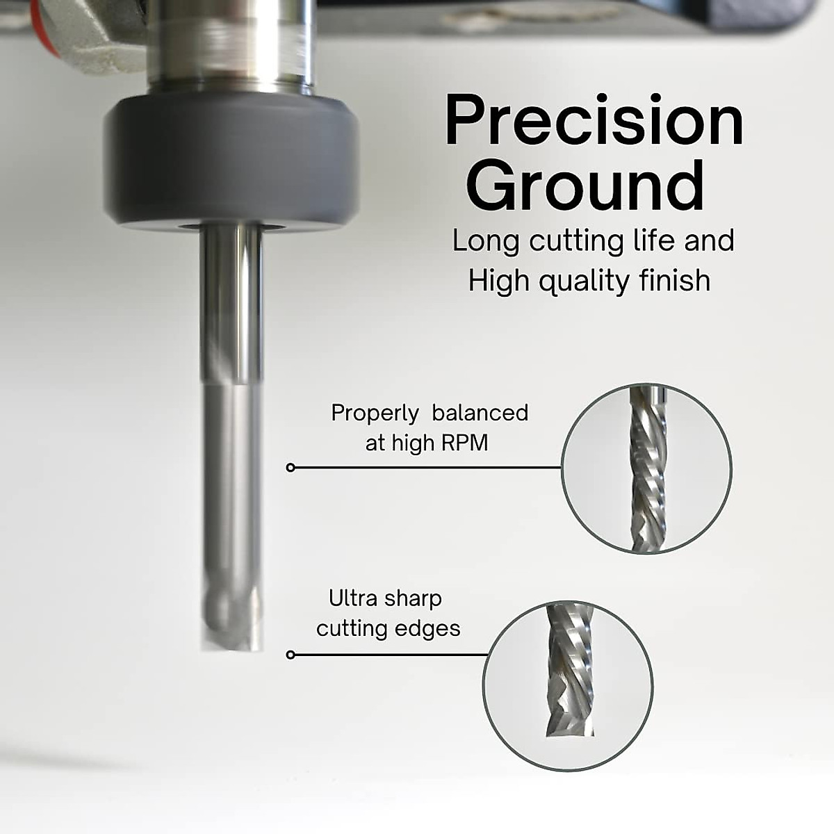 ROUTYBITS - 1/4 Diameter, Compression Cut Bit, 1/4 in Dia Shank, 1 inch Cut Length, Solid Carbide, Spiral Endmill, CNC Router Bits