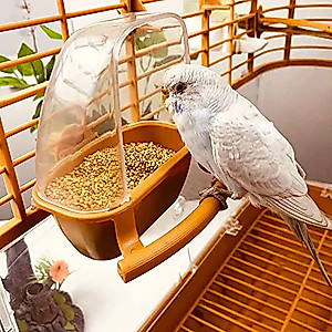 2 Pcs Small Bird Slot Feeder No Mess Cage Hanging Feeder Cup Plastic Food Feeding Box