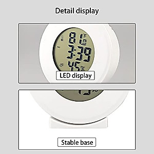 DELURA Digital Alarm Clock with LCD Display Thermometers Hygrometer Digital Temperature Humidity Monitor with Smart Clock Calendar/2184