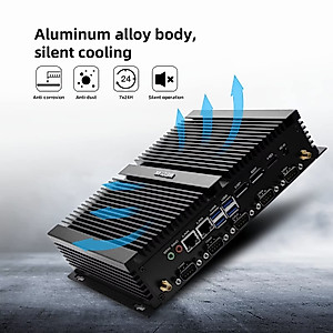 Mini Desktop Computer, Core i7-8550U, 32GB DDR4 RAM 1TB SSD, 4K@60Hz Triple Display HDMI, DP, EDP, Dual Gigabit Ethernet, 4USB2.0, 4USB3.0, 6RS232 COM, LPT port, Dual Band WiFi, Bluetooth4.2, Win11