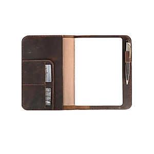 The Antiq Leather Journal Cover, A5 Diary Cover, Planner Cover- Brown 5.75x8.25