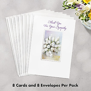 Designer Greetings Thank You for Your Sympathy Cards, Vase of Tulips (8 Sympathy Acknowledgement Thank-You Notes and Envelopes), 3.5" x 5.25", 000-07063-000
