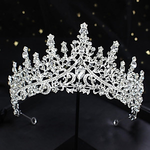 COCIDE Silver Tiara and Crown for Women Crystal Queen Crowns Rhinestone Princess Tiaras for Girl Bride Wedding Hair Accessories for Bridal Birthday Party Prom Halloween Cos-play Costume Christmas