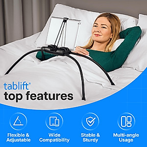 Tablift iPad Holder for Bed - Flexible Universal Tablet Stand - Mount - Bed or Table
