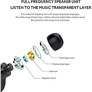 Mini Invisible Bluetooth Headphone Handsfree in Ear Headset Earbud Earphone with Microphone Noise Cancelling Wireless Earbud for iPhone, Samsung, HTC, Sony and Much More Android Phones (1 x Black)