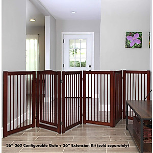 Primetime Petz 33239-E8 Extension Kit for 360 Configurable Walk Through Folding Pet Gate ,Walnut,36"