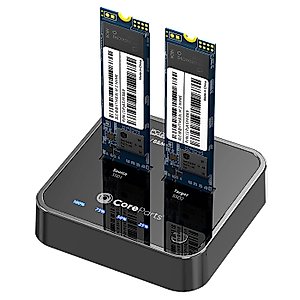 CoreParts USB3.2 Type C (10Gpbs) M.2 NVMe SSD cloner Docking , W126612152 (NVMe SSD cloner Docking Station for M.2 NVMe to M.2 NVMe with Clone Function)