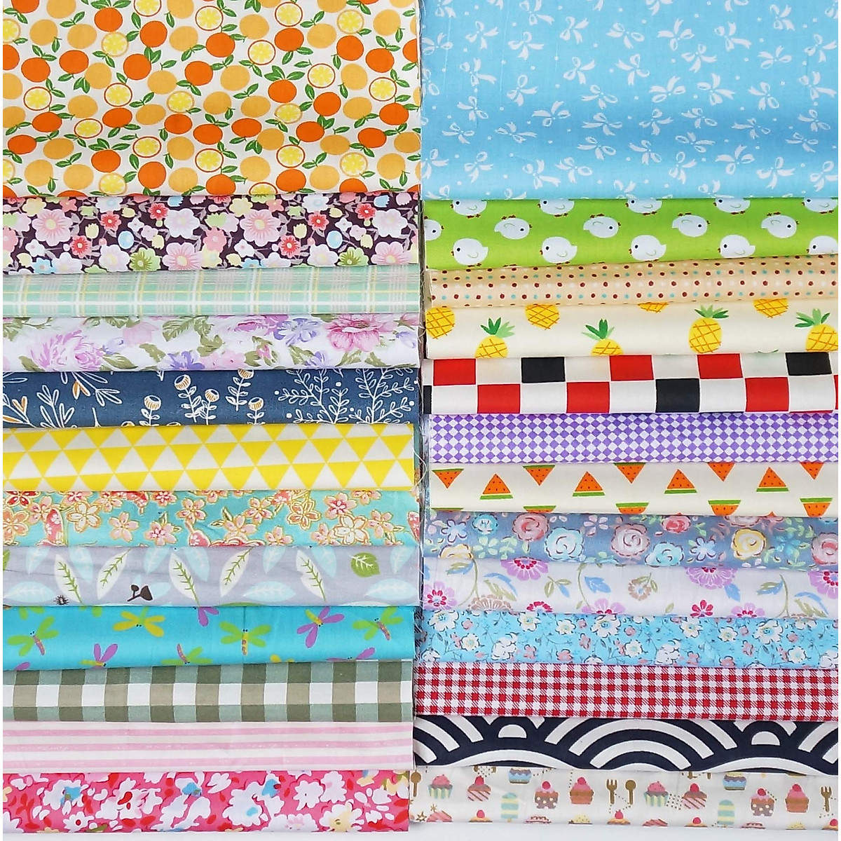 Cotton Fabric Squares Misscrafts 25pcs 30 x 30cm Quilting Fabric Bundle Patchwork Pre-Cut Quilt Squares for DIY Sewing Scrapbooking Quilting Dot Pattern