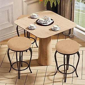 JOIN IRON Bar Stools Set of 2 Modern Bar Chairs, Barstools Counter Height, Easy 3-5 Minute Assembly for Bar, Kitchen, Dining Room Brown