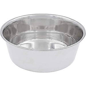 Fuzzy Puppy Food & Water Bowl for Cats & Dogs, Heavy-Duty Stainless Steel, Silver, 1 Quart