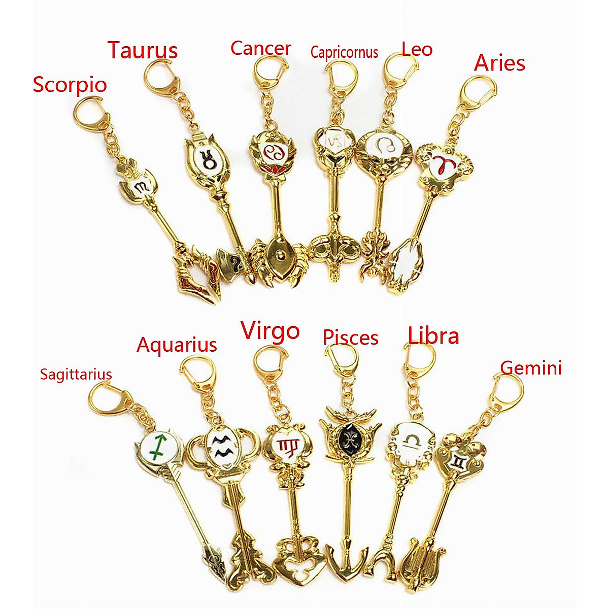 Salome Idea Role play Fairy Tail Key, Lucy Heart Keychain Zodiac Sign (Taurus)