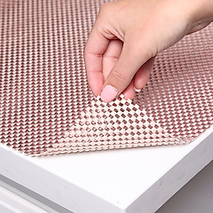 Con-Tact Brand Metallic Grip Premium Nοn-Adhesive Non-Slip Counter Top, Drawer and Shelf Liner, 18" x 4', Copper