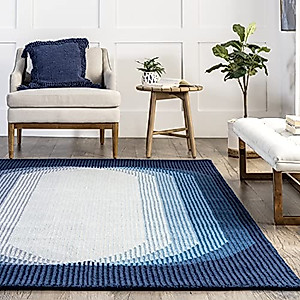 nuLOOM Harlow Wool Abstract Area Rug, 5' x 8', Blue