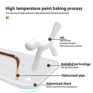 hisucbetter Floating Shelf Wall Mounted, Floating Shelves for Bedroom, Bathroom, Living Room, Kitchen, Laundry Room Storage & Decoration. L15.75XD4.72IN, White Shelves for Wall Decor. (White+Gold)