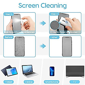 MMH 7in1 Airpod Pro Keyboard Earbud MacBook Cleaner Kit with Cleaning Pen Brush, Electronic Cleaning Kits Tools for Laptop iPad Phone iPod Tablet Computer PC TV Screen Blue(5ML Screen Cleaner Spray)