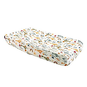Bebe au Lait Classic Muslin Changing Pad Cover, 100% Cotton Muslin, One Size Fits Most - Narwhal