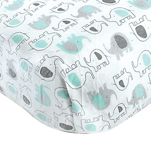 Luvable Friends Unisex Baby Fitted Crib Sheet, Boy Basic Elephant, One Size