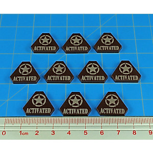 LITKO World War Two Miniature Wargames National Faction Activated Token Game Pieces Compatible with Bolt Action (Brown (United States))