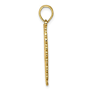 Solid 14k Yellow Gold Hearts Ace Playing Cards Charm Pendant - 28mm x 15mm