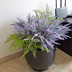 CATTREE Artificial Shrubs Bushes, Plastic Fern Leaves Persian Grass Fake Plants Wedding Indoor Outdoor Home Garden Verandah Kitchen Office Table Centerpieces Arrangements Christmas Decoration 4 pcs