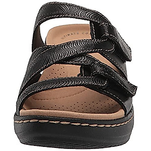 Clarks womens Merliah Karli Sandal, Black Leather, 9 US