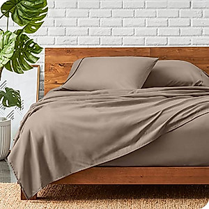 Bare Home Queen Sheet Set - Luxury 1800 Ultra-Soft Microfiber Queen Bed Sheets - Double Brushed - Deep Pockets - Easy Fit - 4 Piece Set - Bedding Sheets & Pillowcases (Queen, Taupe)