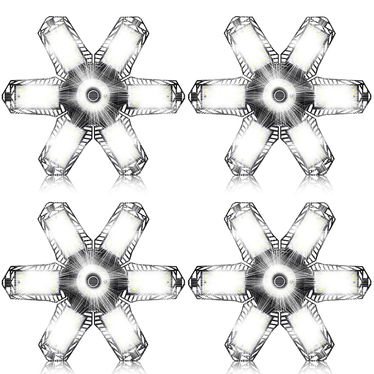 Eqquorva LED Garage Lights Deformable Garage Ceiling LED Lights (4 Pack)