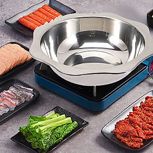 Cabilock Stainless Steel Octagonal Pot Electric Stove Pot Ramen Cooker Stir Fry Pan Shabu Shabu Hot Pot Stock Pasta Pot Stainless Cookware Food Cooking Hot Pot Steamer Dog