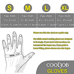 COOLJOB Large Size 10 Pairs Safety Work Gloves, Blue Gray, Nitrile Rubber Coated, Non-slip, Oil Resistant, Hand-friendly, Multi-purpose, Machine Washable